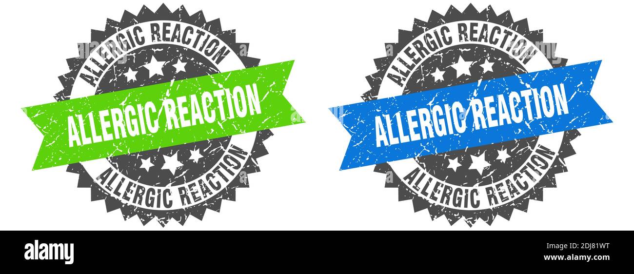 allergic reaction grunge stamp set. allergic reaction band sign Stock ...