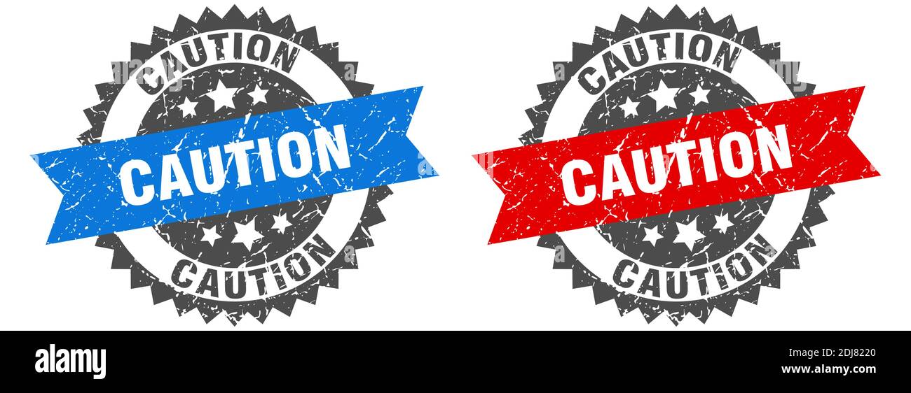 caution grunge stamp set. caution band sign Stock Vector Image & Art ...