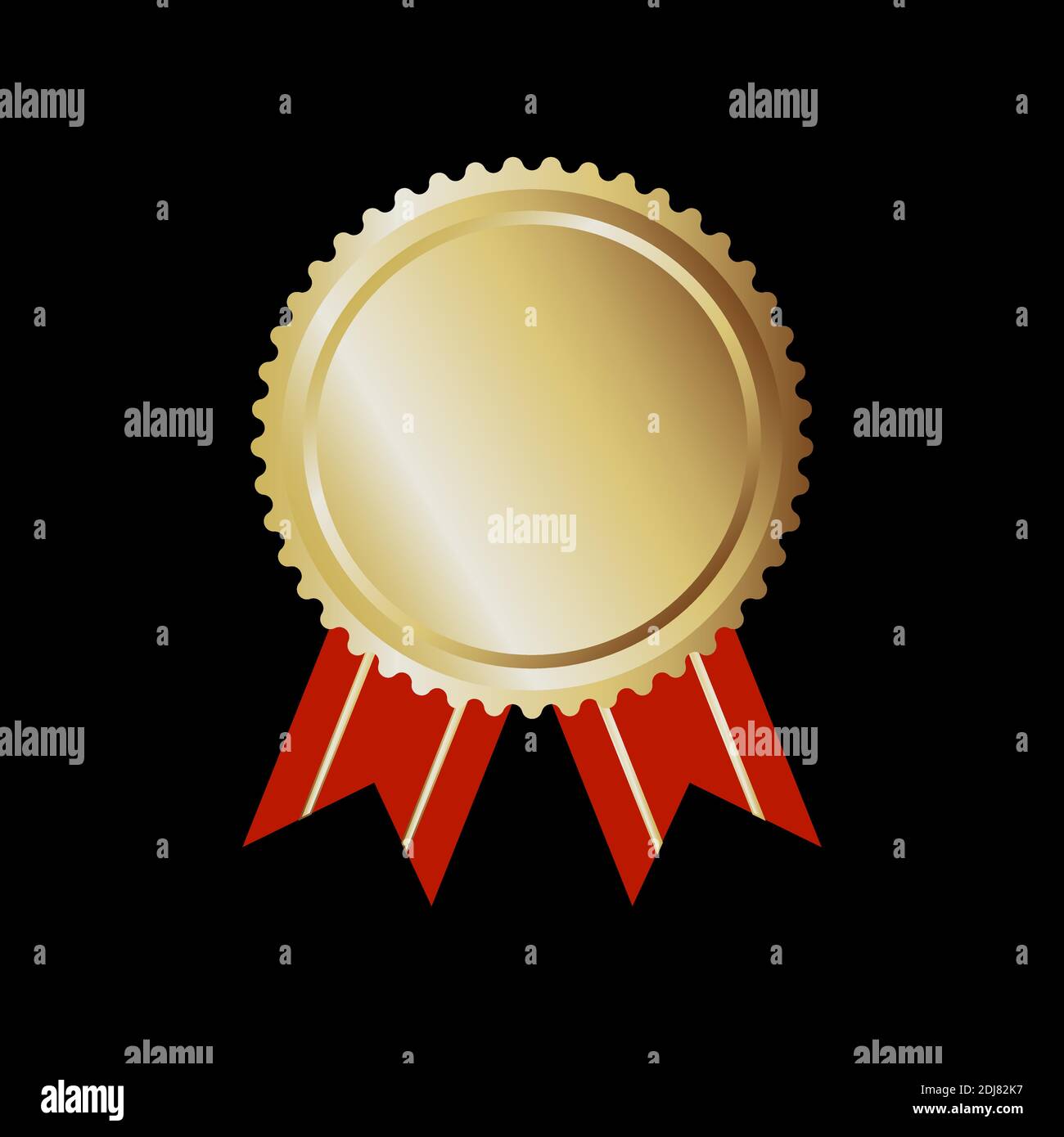 Golden stamp with ribbons isolated on white background. Luxury seal ...