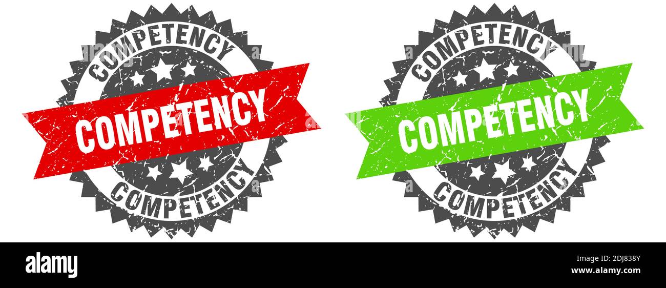 competency grunge stamp set. competency band sign Stock Vector Image ...