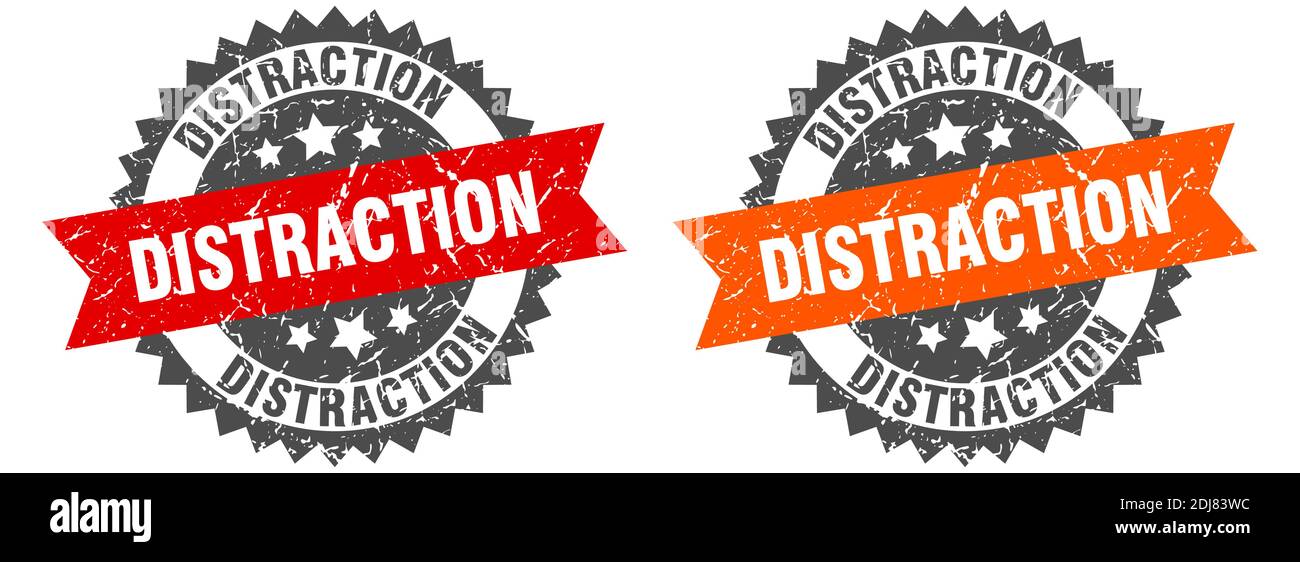 Distraction ribbon label sign Cut Out Stock Images & Pictures - Alamy