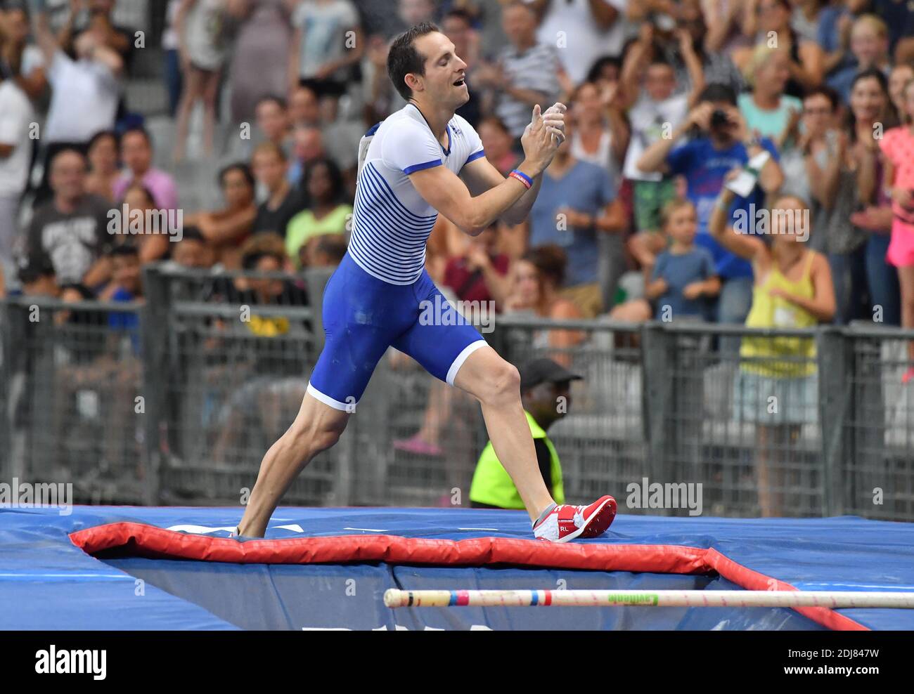 French pole vaulter Renaud Lavillenie competes in the Paris Athletics ...