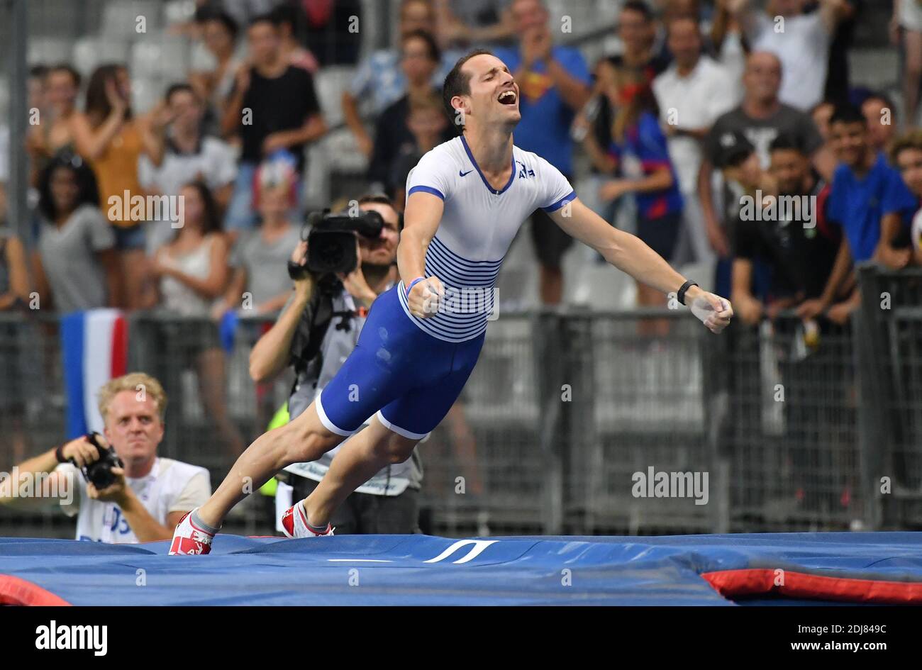 French pole vaulter Renaud Lavillenie competes in the Paris Athletics ...