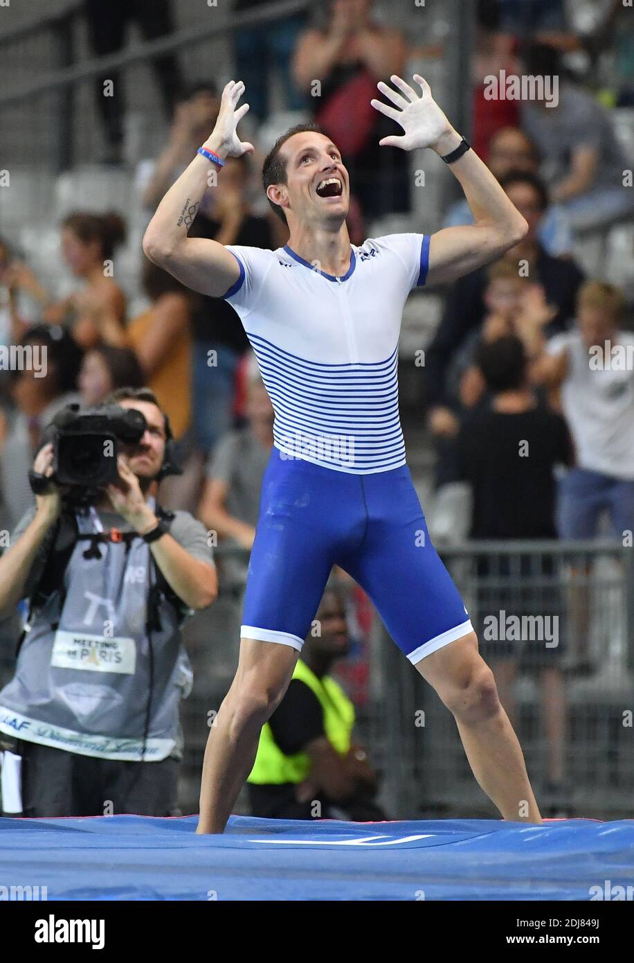 French pole vaulter Renaud Lavillenie competes in the Paris Athletics ...