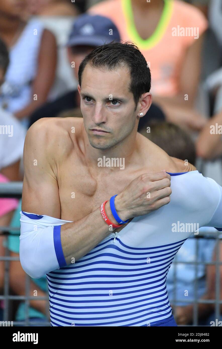French pole vaulter Renaud Lavillenie competes in the Paris Athletics ...