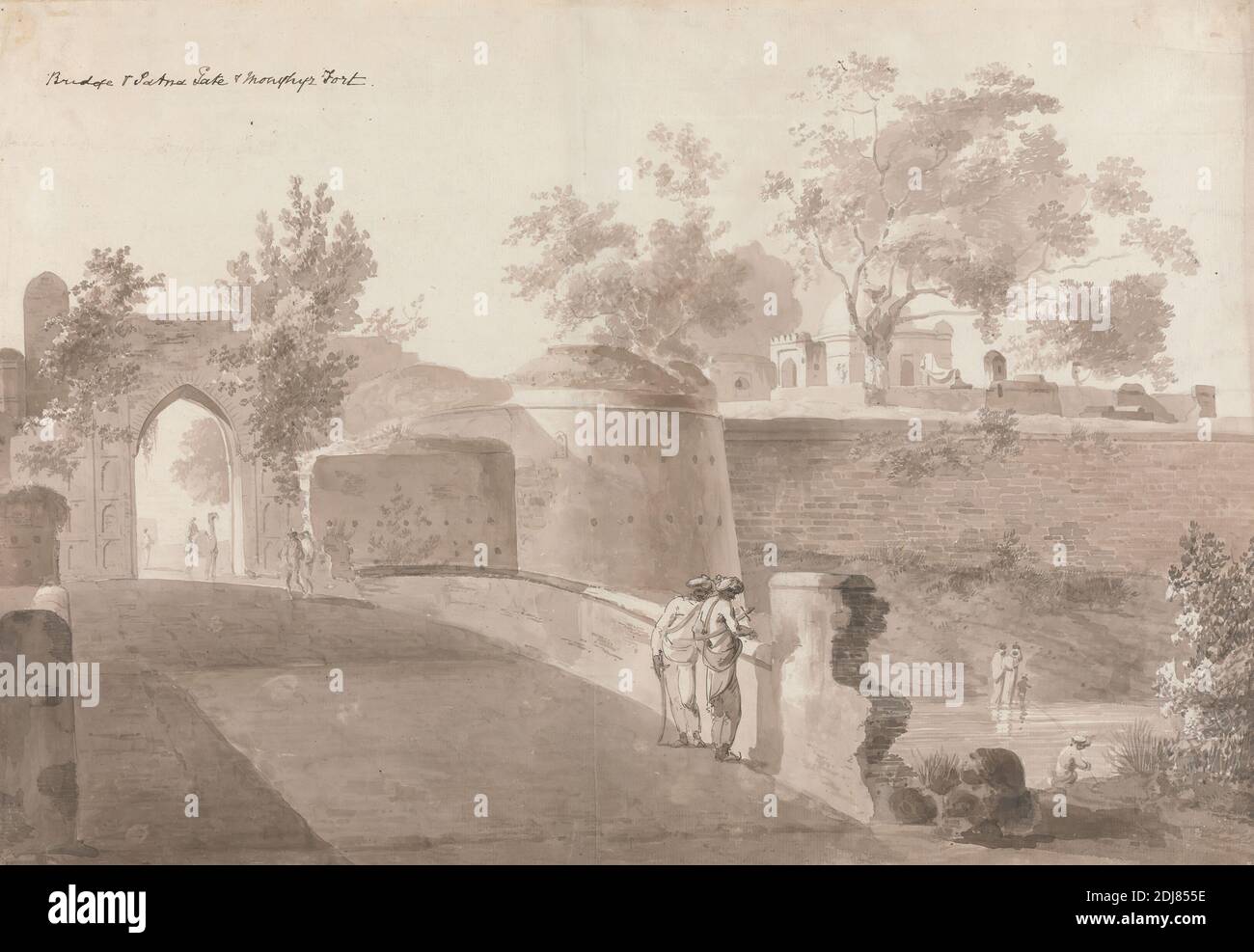 Bridge and Patna Gate and Monghyr Fort, William Daniell, 1769–1837 ...