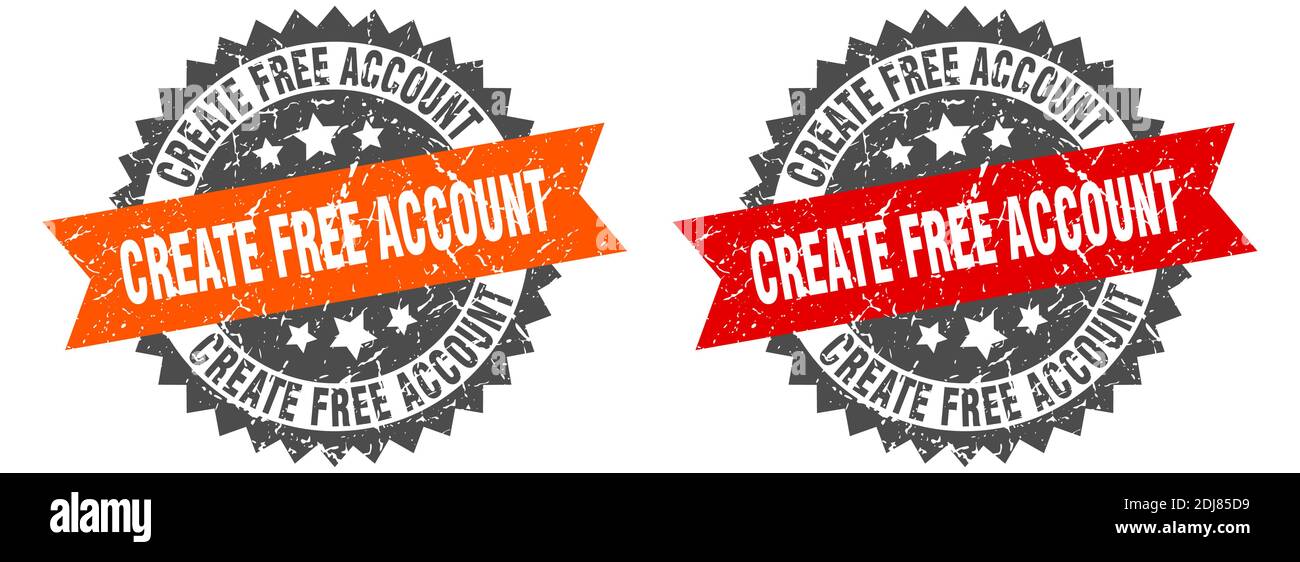 create free account grunge stamp set. create free account band sign ...