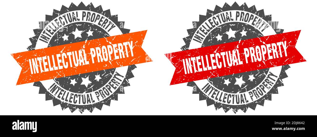 intellectual property grunge stamp set. intellectual property band sign ...