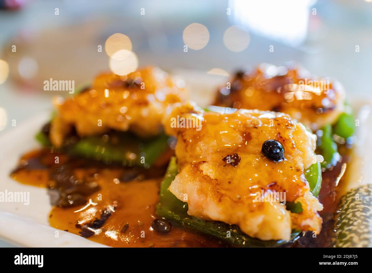 Close up shot of fried Stuffed peppers ate at Las Vegas, Nevada Stock ...