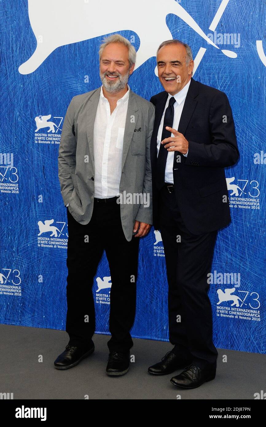 Sam Mendes and Alberto Barbera attending the Jury Photocall on the Lido ...