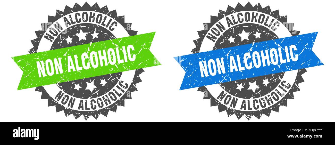 non alcoholic grunge stamp set. non alcoholic band sign Stock Vector ...