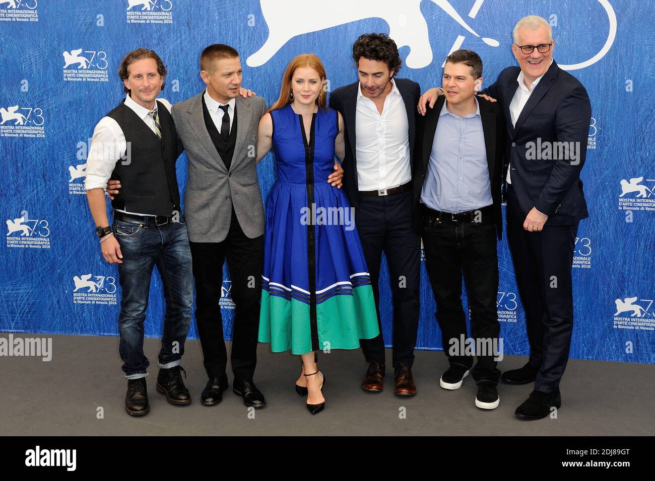 Dan Levine, Jeremy Renner, Amy Adams, Shawn Levy, David Linde and AAron ...