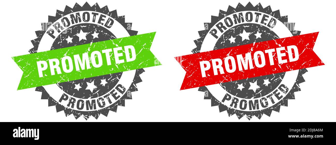 Promoted badge Stock Vector Images - Alamy