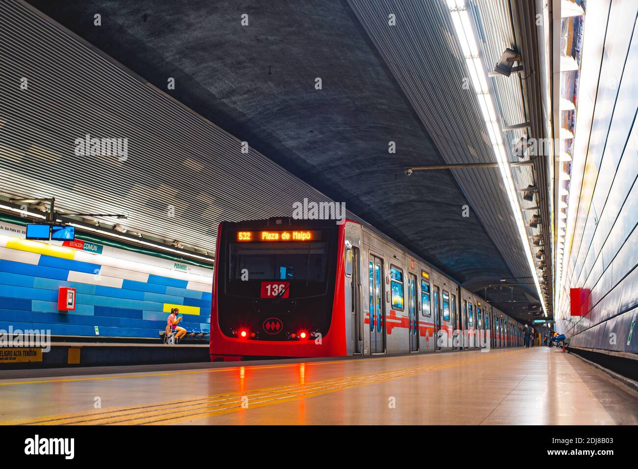 Santiago, Chile - December 2020: A Metro de Santiago train at Line 5 ...