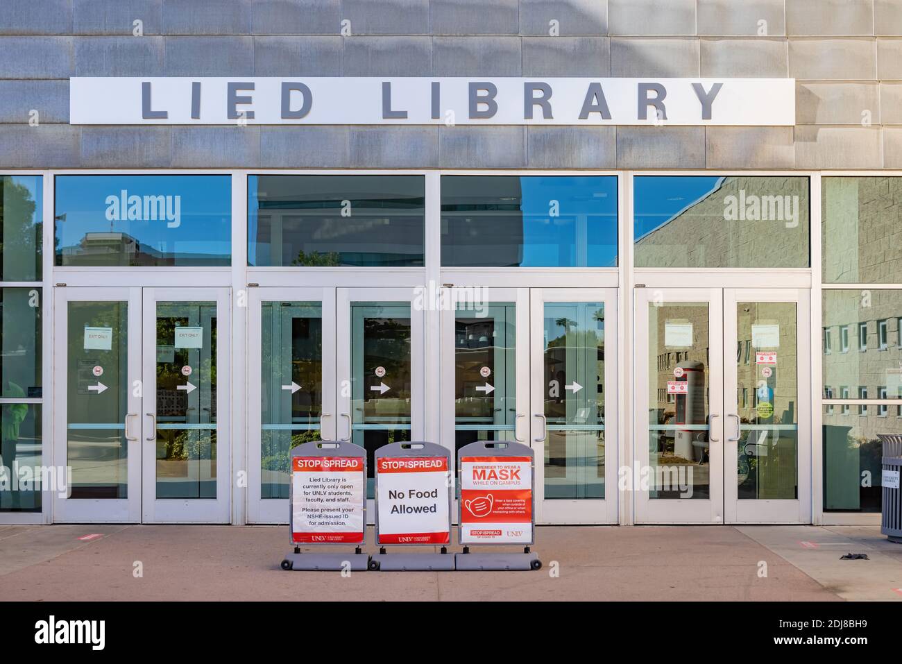 Las Vegas, NOV 10, 2020 - Sunny exterior view of the Lied Library of ...