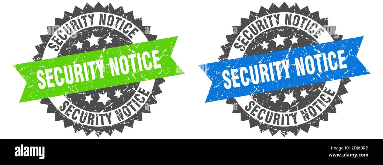 security notice grunge stamp set. security notice band sign Stock ...