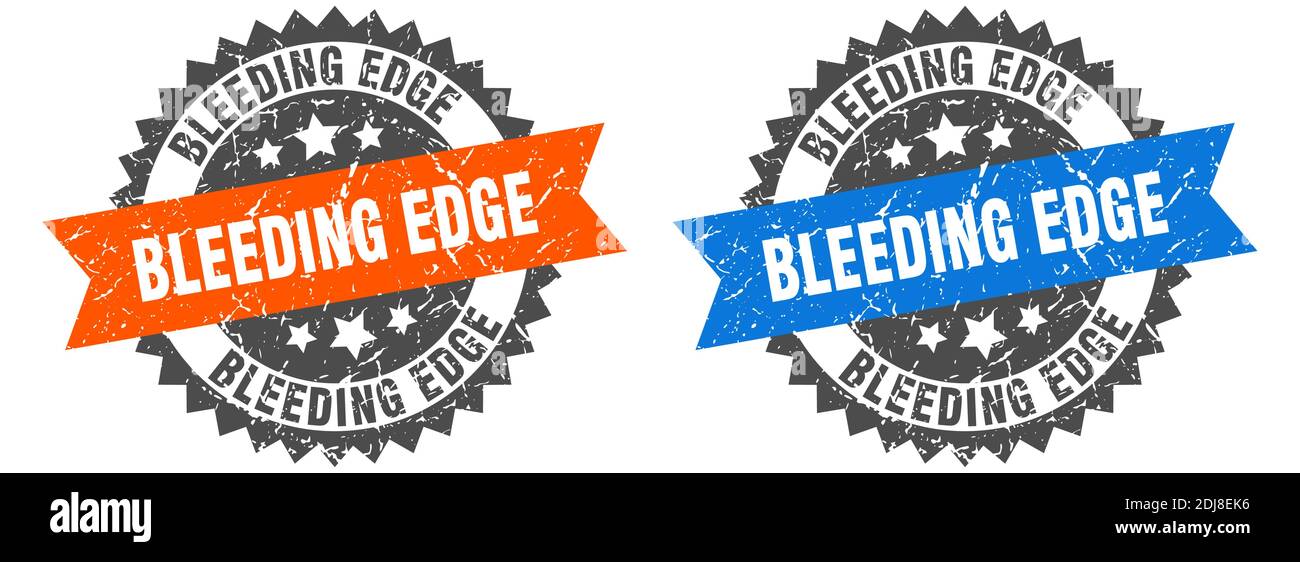 bleeding edge grunge stamp set. bleeding edge band sign Stock Vector ...