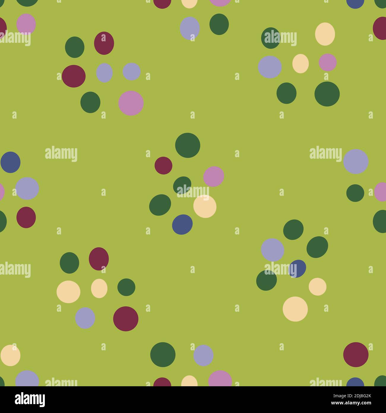 colorful clusters of circles on a green background seamless vector ...