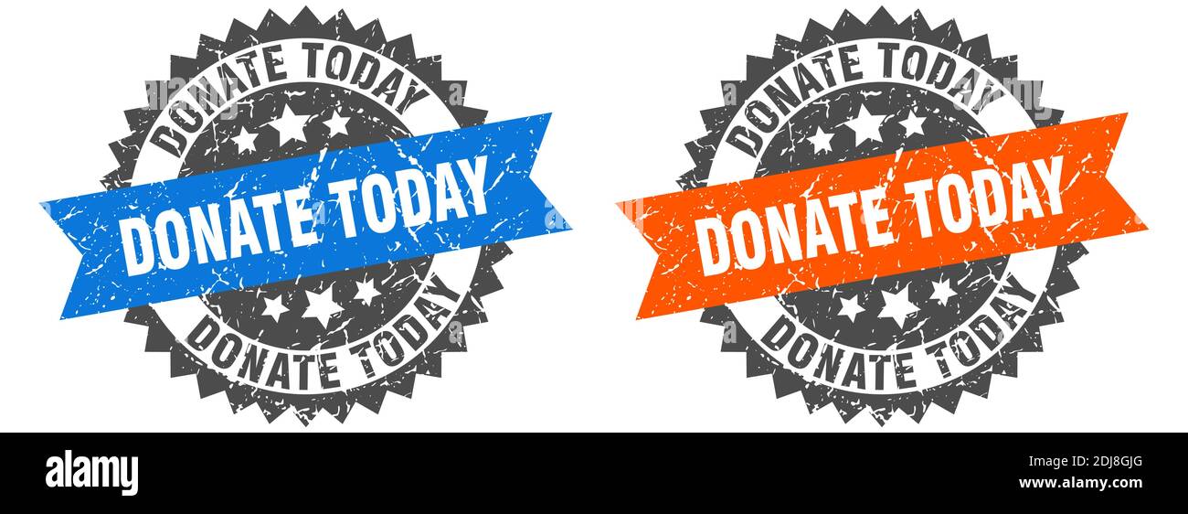 donate today grunge stamp set. donate today band sign Stock Vector ...