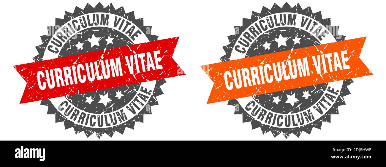 curriculum vitae grunge stamp set. curriculum vitae band sign Stock ...