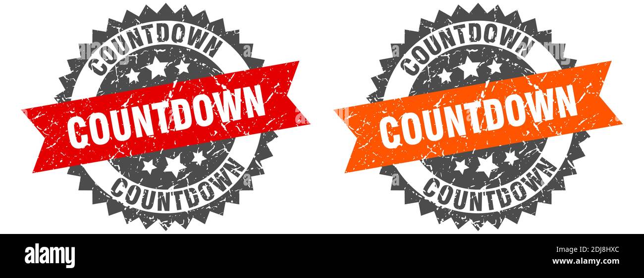 countdown grunge stamp set. countdown band sign Stock Vector Image ...
