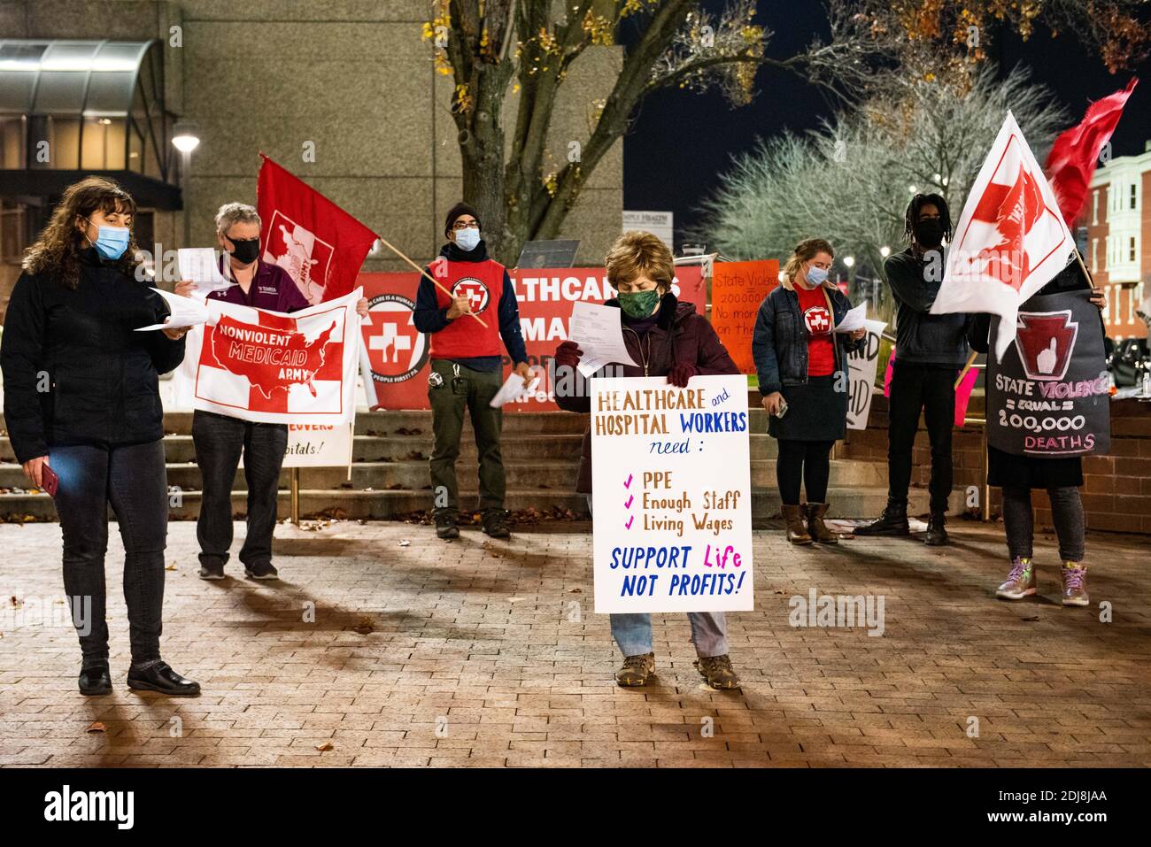 Philadelphia, Pennsylvania, USA. 12th Dec, 2020. Members of the ...
