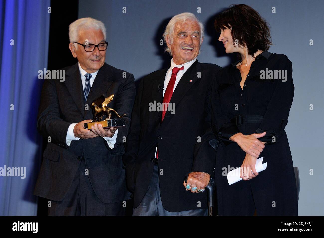 Paolo Baratta, Jean-Paul Belmondo and Sophie Marceau attending the ...