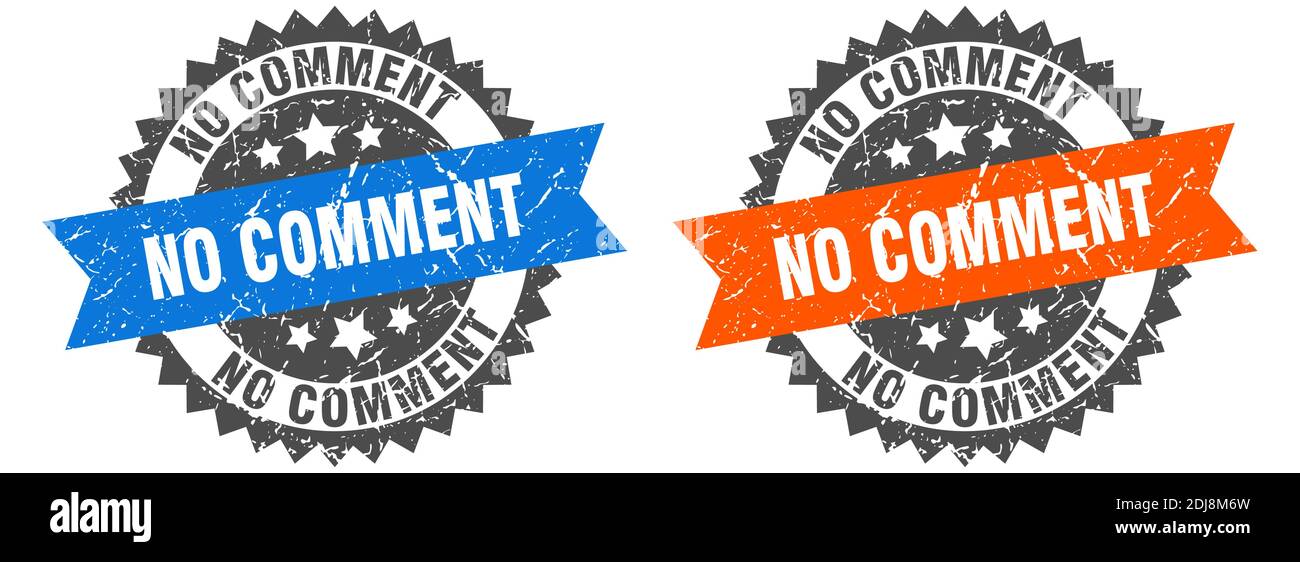 no comment grunge stamp set. no comment band sign Stock Vector Image ...