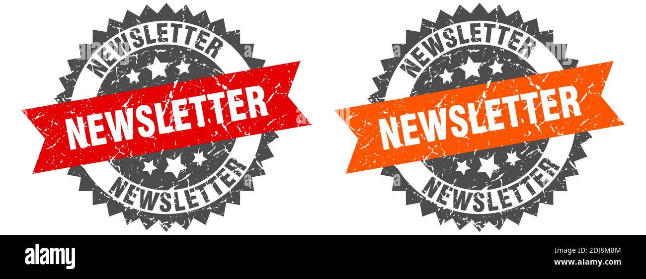 newsletter grunge stamp set. newsletter band sign Stock Vector Image ...