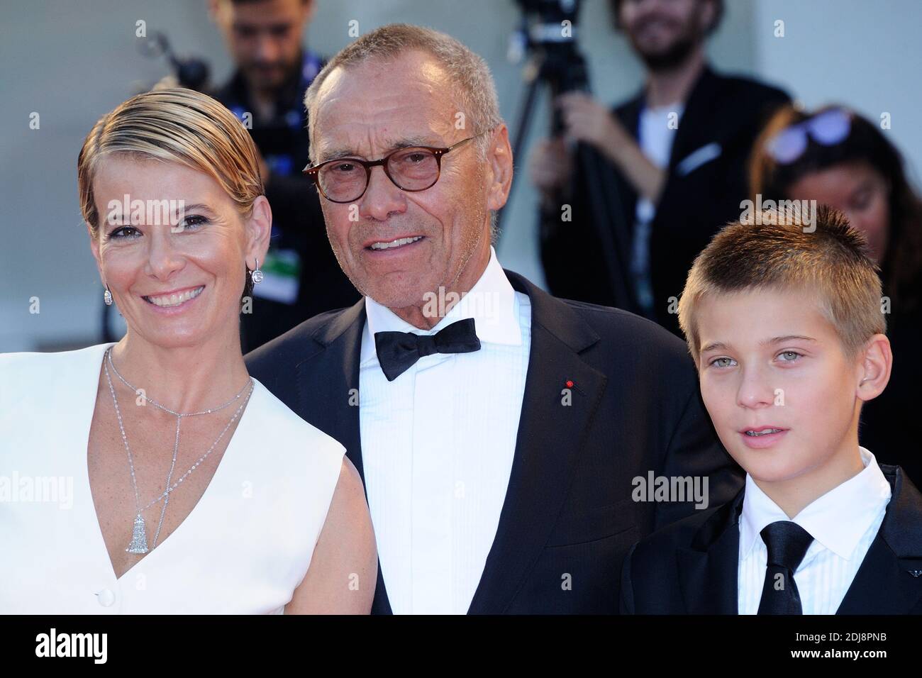 Julia Vysotskaya, Andrei Konchalovsky and their son Peter attending the ...