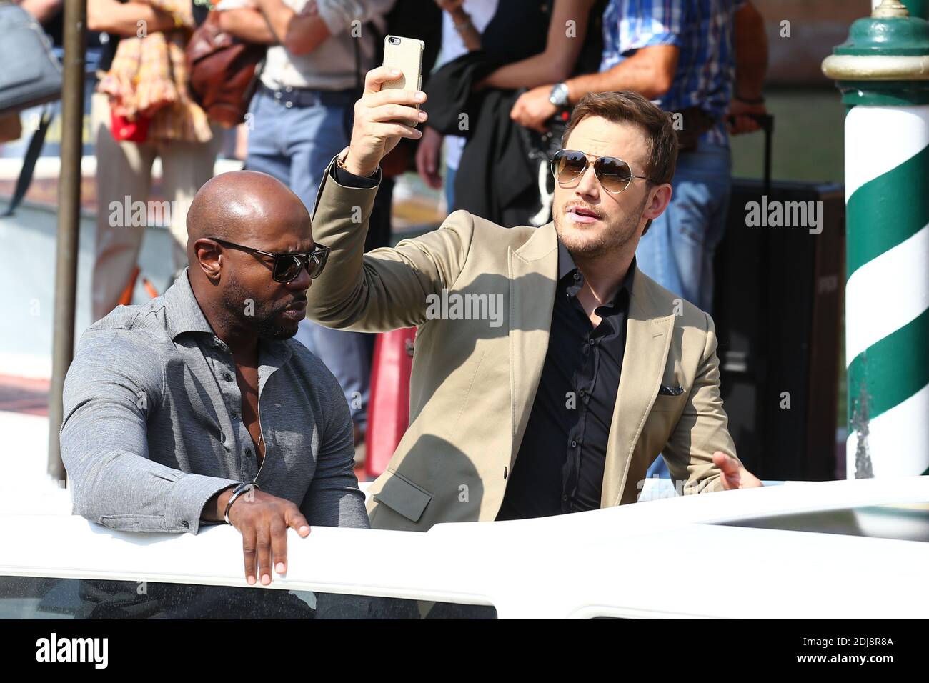 Antoine Fuqua and Chris Pratt arriving at the Excelsior Hotel on the ...