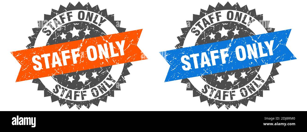 staff only grunge stamp set. staff only band sign Stock Vector Image ...