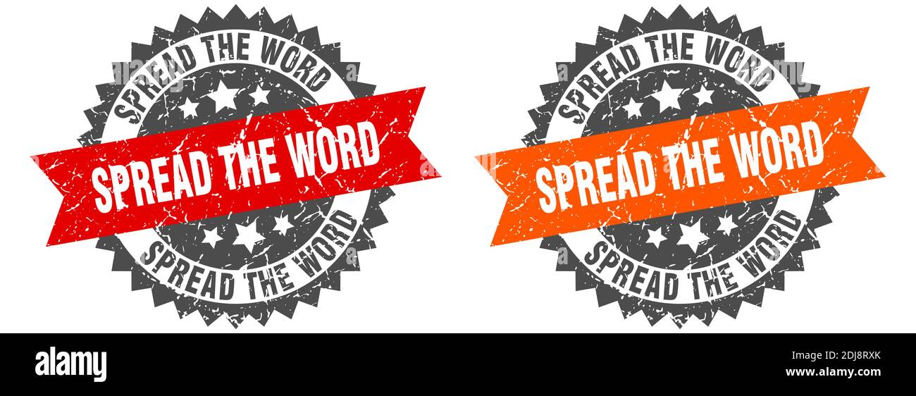 spread the word grunge stamp set. spread the word band sign Stock ...
