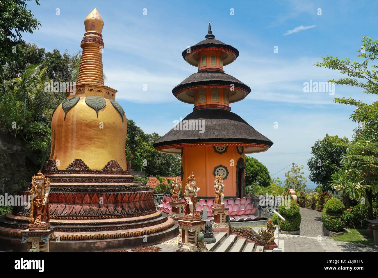Pagoda at Brahma Vihara Arama temple in Bali. Monastery, Brahma Vihara ...
