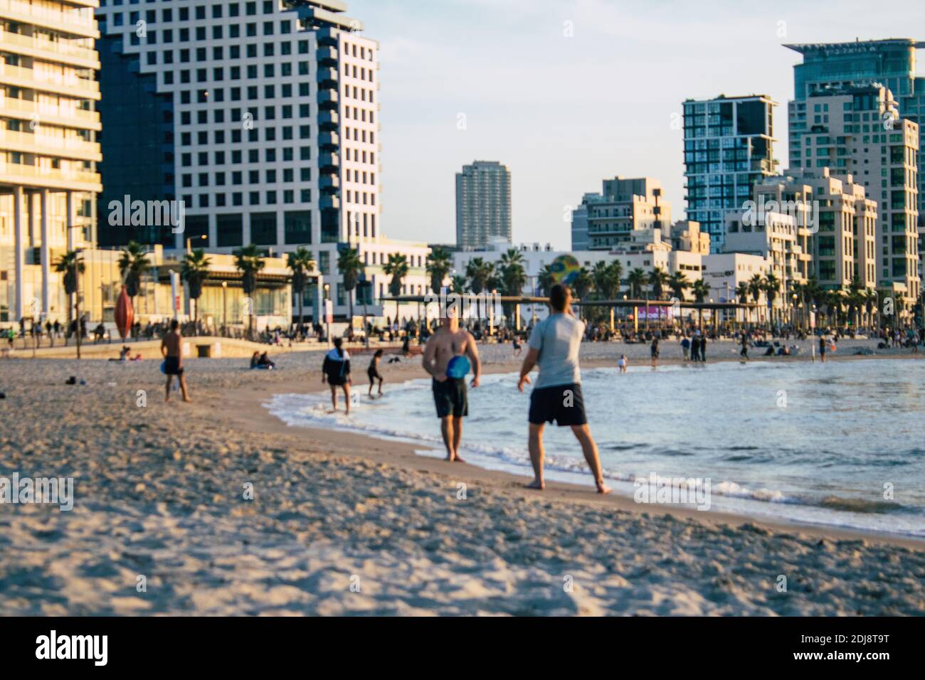 Tel Aviv Israel December 12, 2020 View of unidentified Israeli people ...