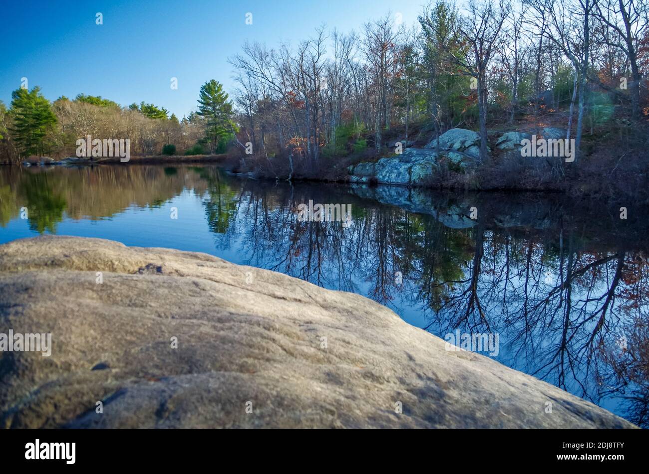 Cleveland Pond, Ames Nowell State Park, Abinton, Massachusetts Stock ...