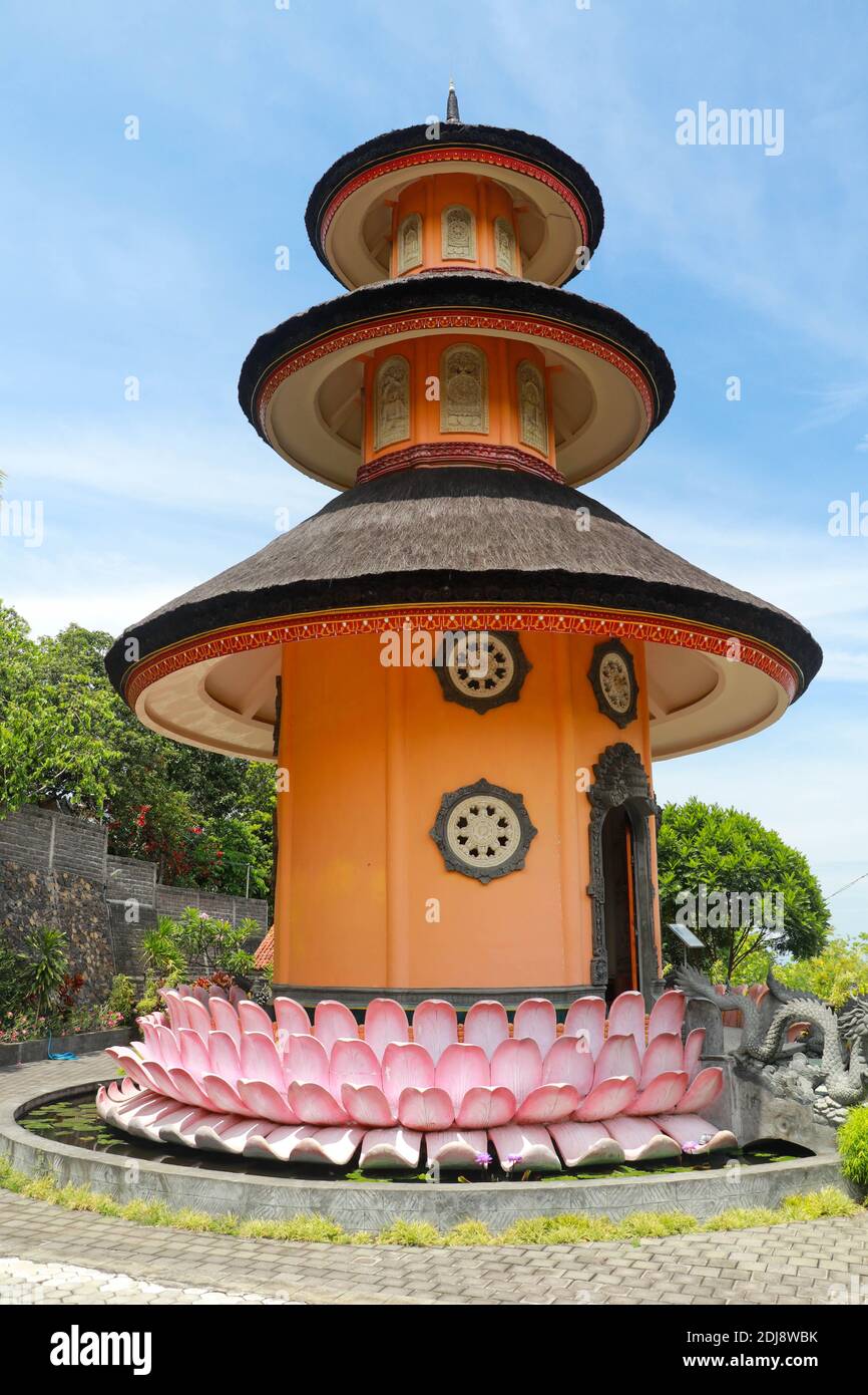 Pagoda at Brahma Vihara Arama temple in Bali. Monastery, Brahma Vihara ...