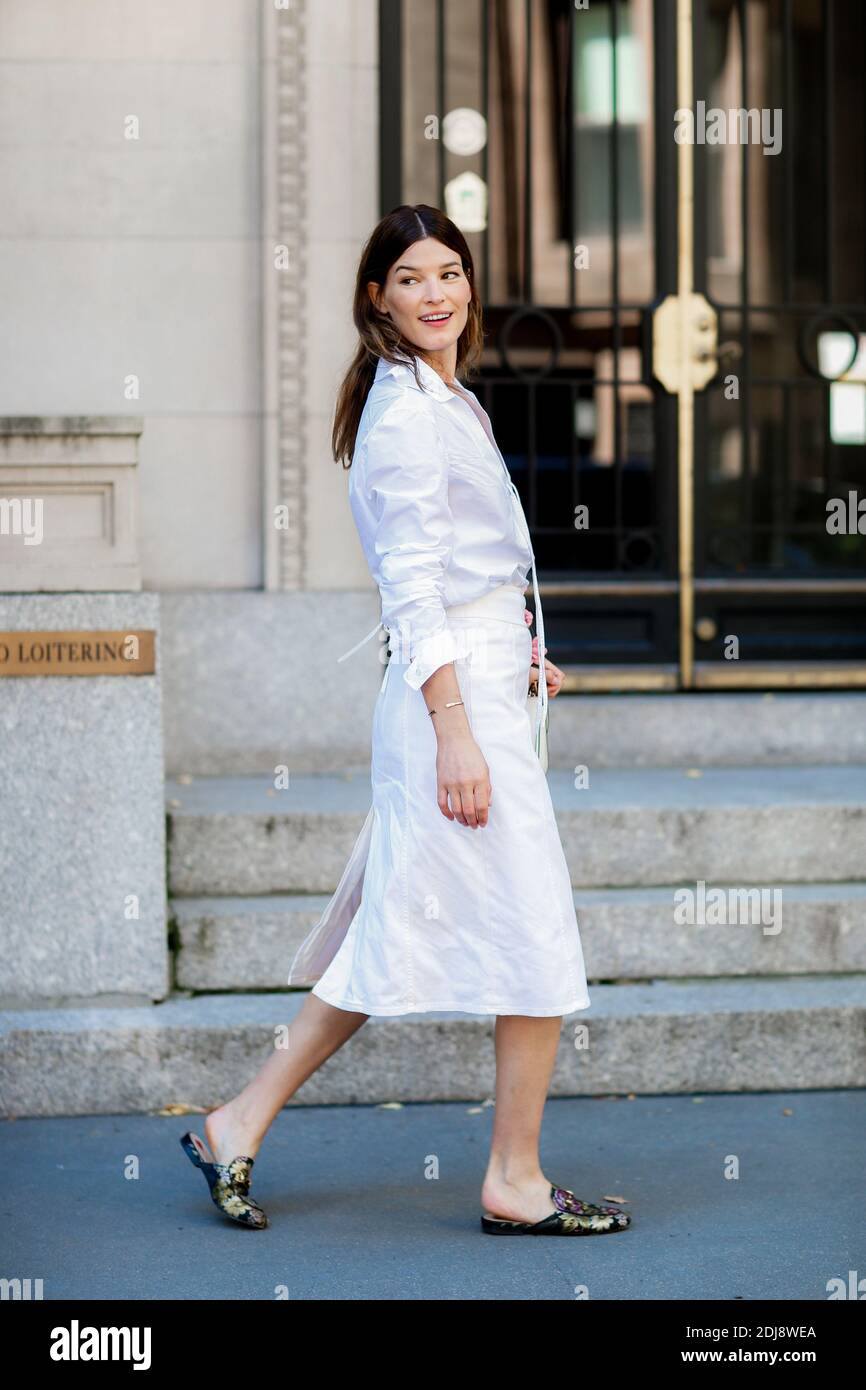 Street style, Hanneli Mustaparta arriving at The Row Spring Summer 2017 ...