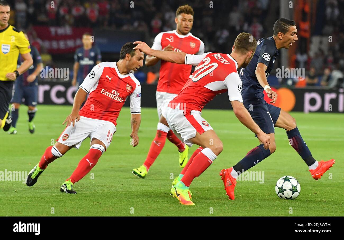 .during the Champion's League Group A Paris-St-Germain v Arsenal match ...