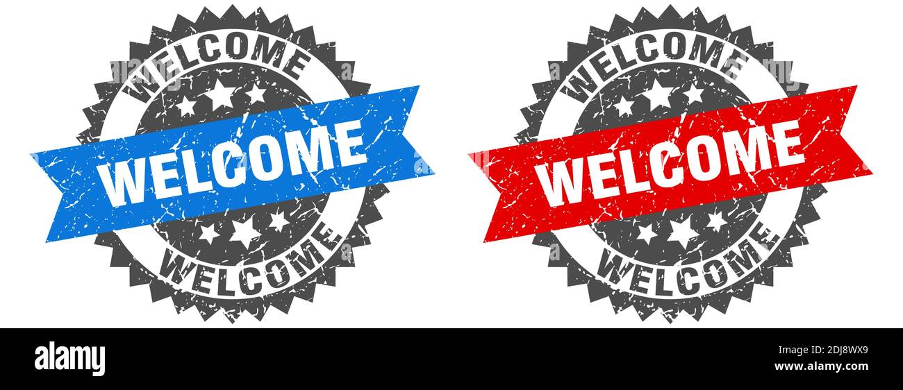 welcome grunge stamp set. welcome band sign Stock Vector Image & Art ...