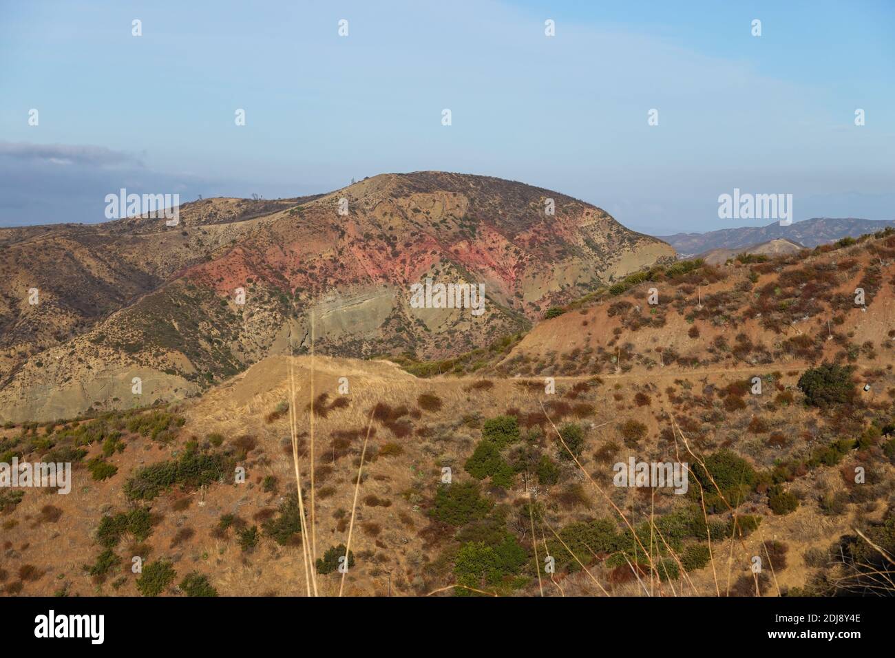 Red phos chek line along the hillside above Modjeska canyon dropped by ...