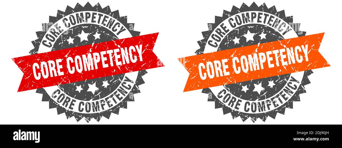 core competency grunge stamp set. core competency band sign Stock ...