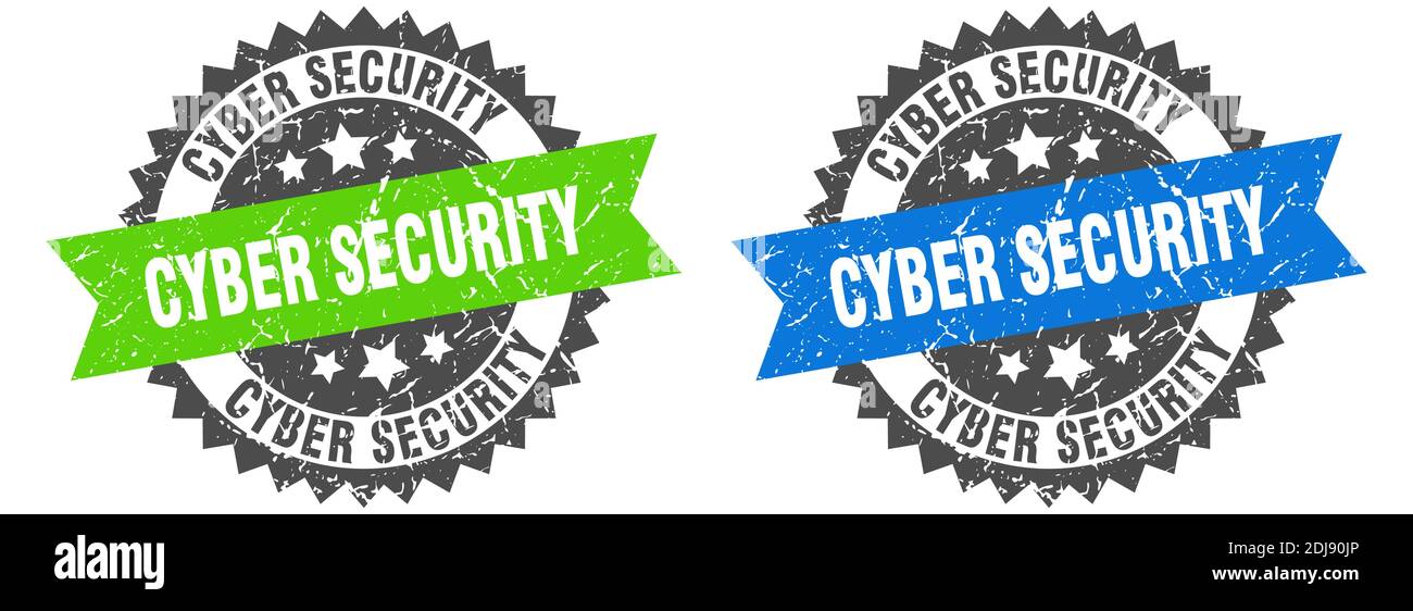 cyber security grunge stamp set. cyber security band sign Stock Vector ...