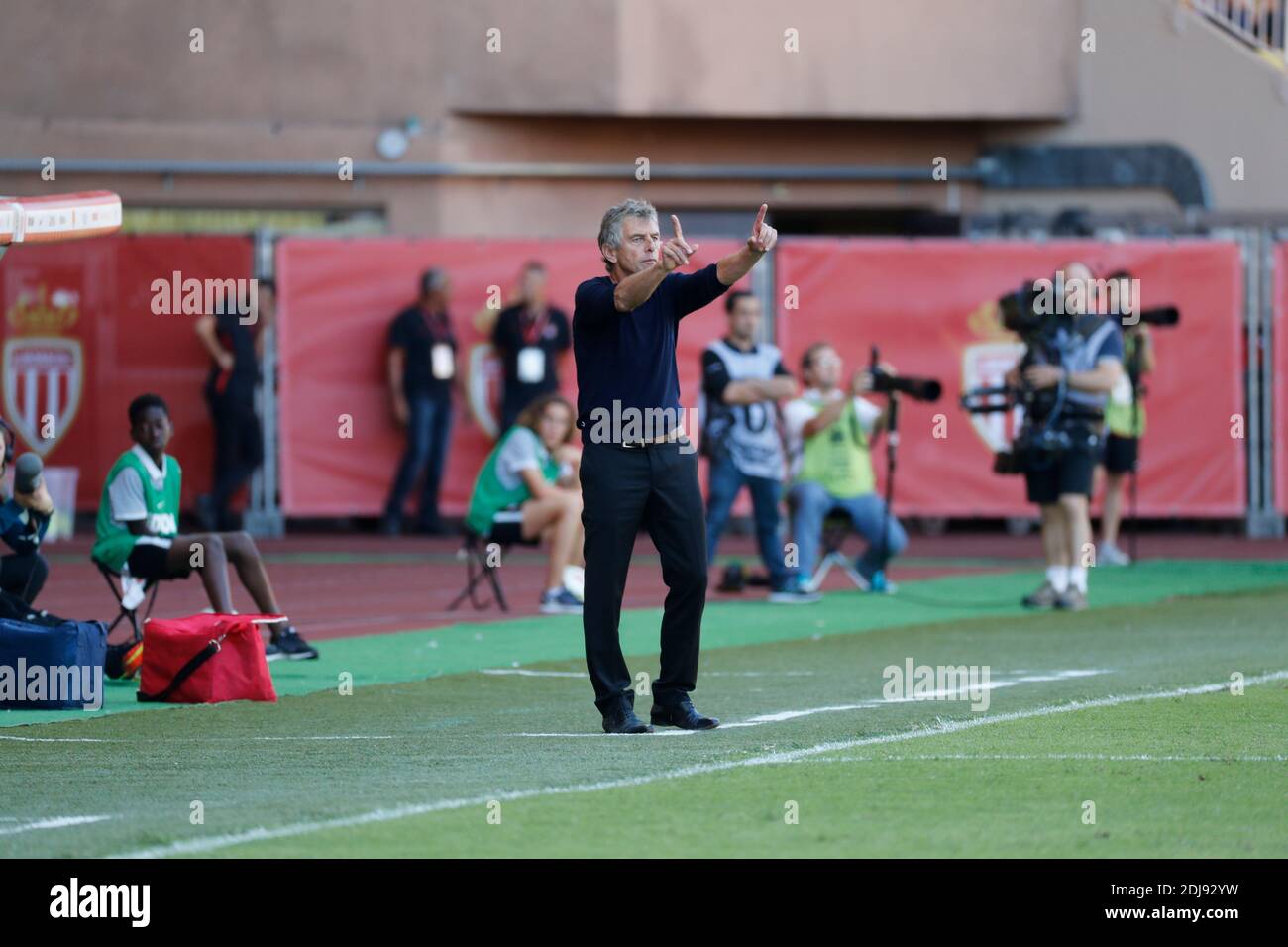 Monaco's X battling Rennes's Y during the French First League soccer ...