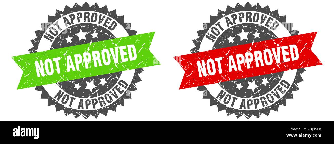 not approved grunge stamp set. not approved band sign Stock Vector ...