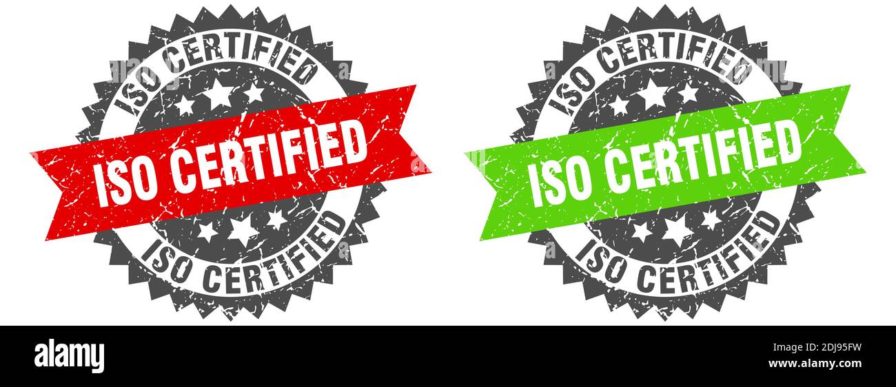 iso certified grunge stamp set. iso certified band sign Stock Vector ...