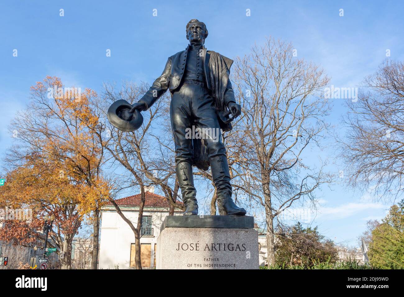 Washington DC, USA 11-29-2020: Bronze statue of General Jose Gervasio ...