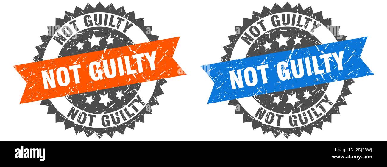 not guilty grunge stamp set. not guilty band sign Stock Vector Image ...