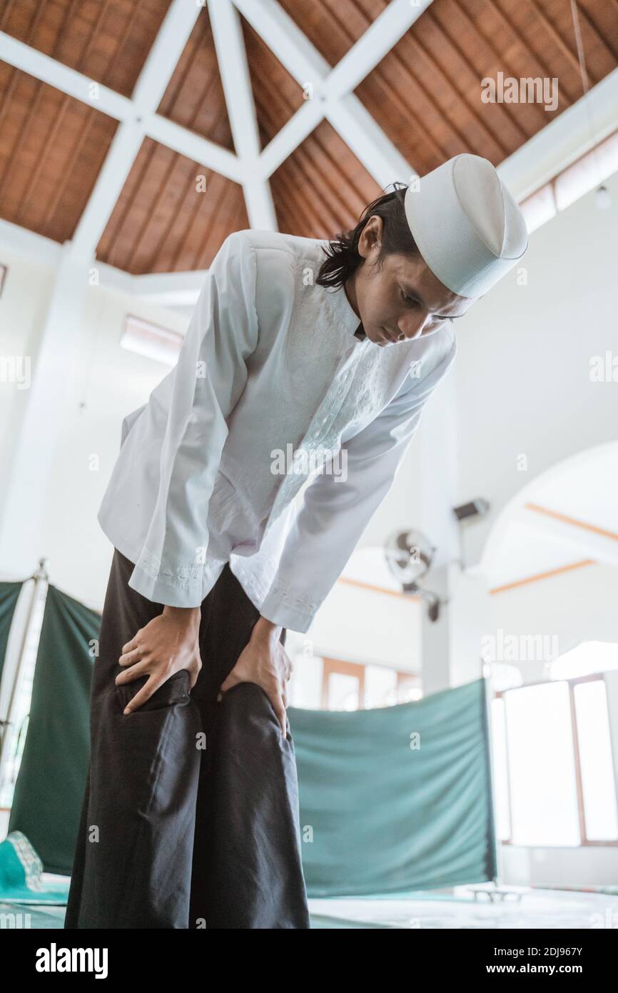 Man muslim doing prayer in the mosque Stock Photo - Alamy