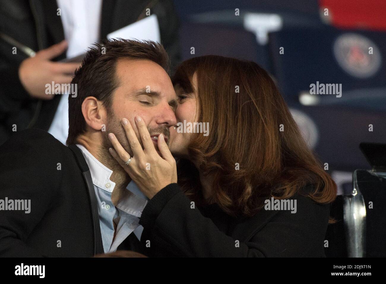 Christophe Michalak and wife Delphine Mc Carty attend the French Ligue ...